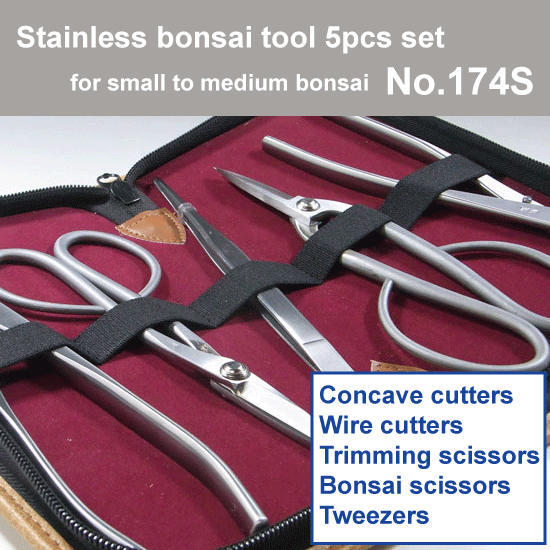 [KANESHIN of bonsai tool]Bonsai tool Stainless 5pcs set (No.802, No.829 ...